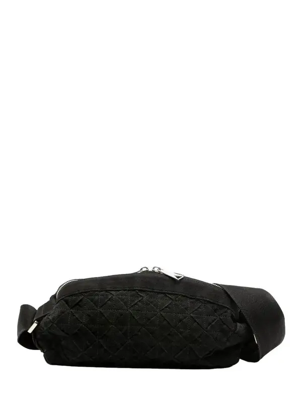 Bottega Veneta Canvas Intrecciato Webbing Belt Bag - Black