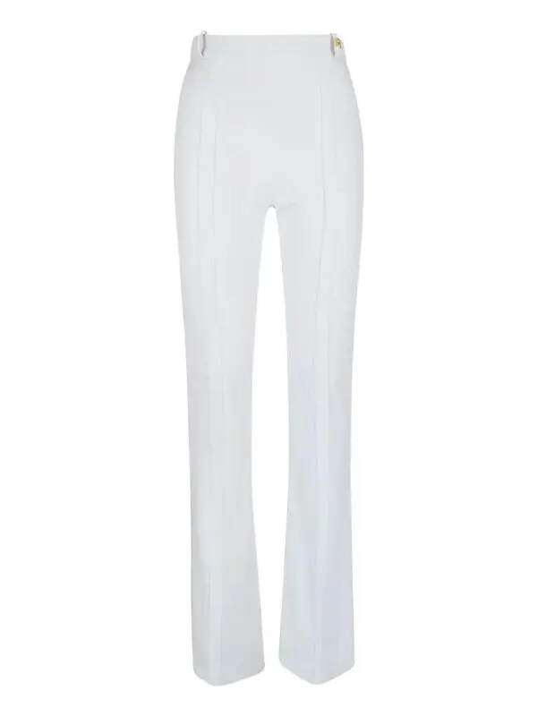 Elisabetta Franchi Boot-cut Trousers With Gold-tone Hardware - White