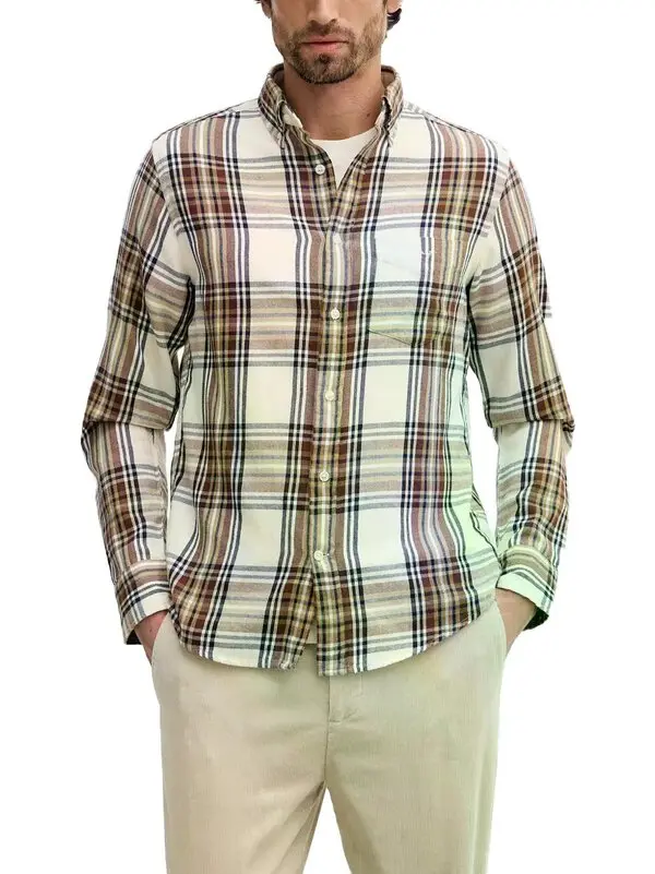Gant Checked Chest-pocket Shirt - Neutrals