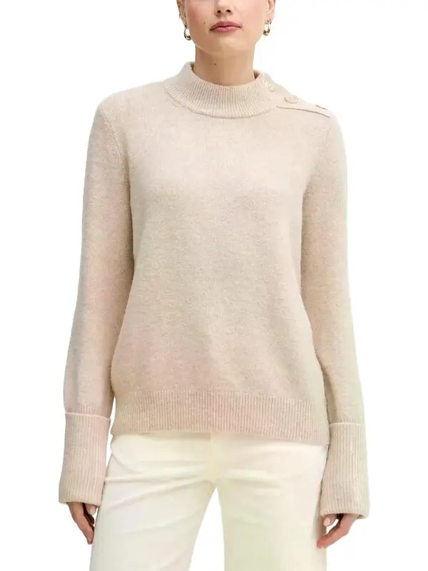 MARC AUREL Button Roll-neck Sweater - Neutrals