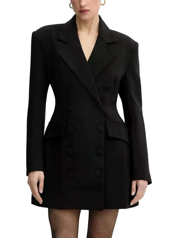 Bardot V-neck Mini Dress - Black