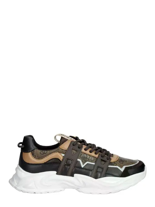 Guess Logo-print Lace-up Sneakers - Brown