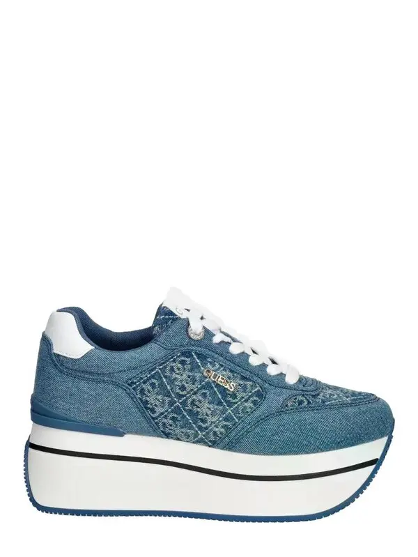 Guess Monogram Platform Sneakers - Blue
