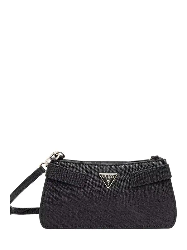 Guess Mini Triangle-logo Crossbody Bag - Black