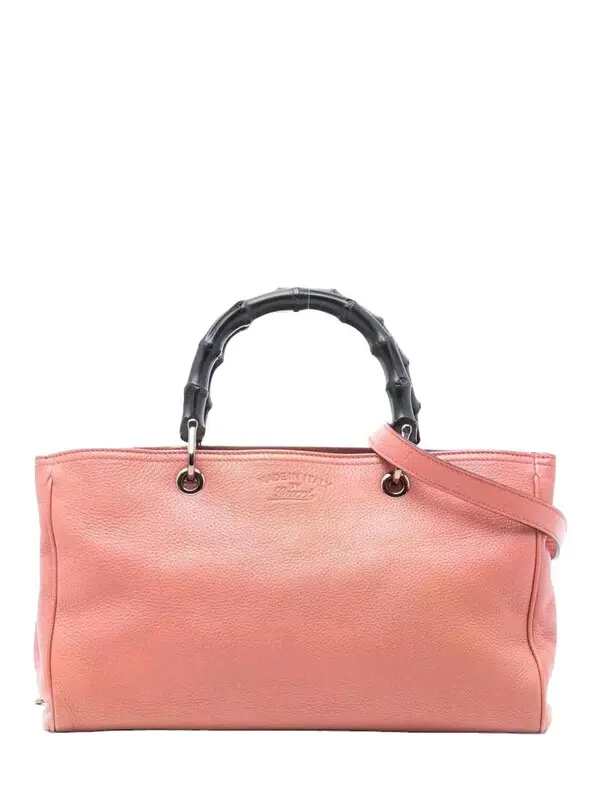 Gucci 2016-2026 Medium Calfskin Bamboo Shopper Satchel - Pink