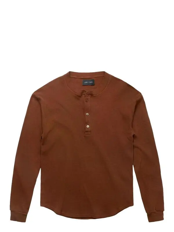 LES TIEN Long-sleeve Polo Shirt - Brown