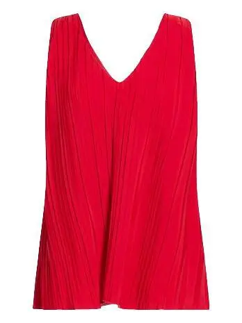 Alpha Studio Pleated Crepe Top - Red