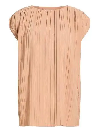 Alpha Studio Crepe Pleated Top - Camel