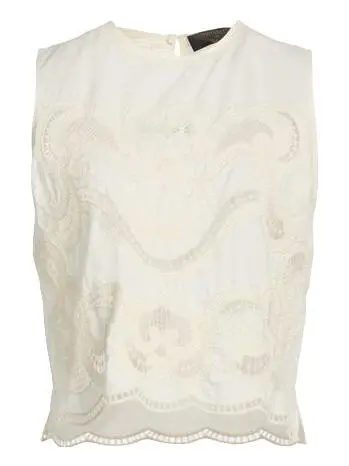 TWINSET Top With Broderie Anglaise - White