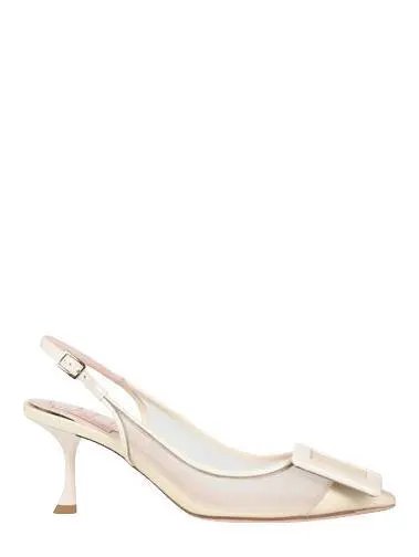 ROGER VIVIER Pumps In Textile Fibers And Leather - White