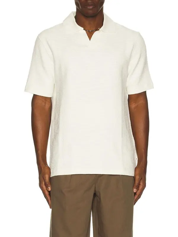 SAMSOE SAMSOE Samac V-neck Polo In Cream - Clear Cream