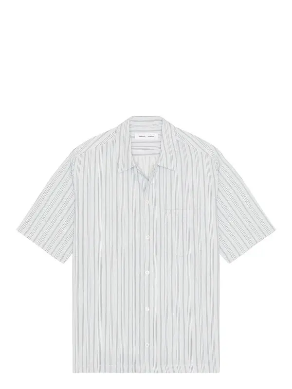 SAMSOE SAMSOE Saayo Shirt In Baby Blue - Skywriting Stripe
