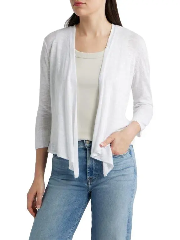 NIC+ZOE Slub Knit 4-way Cardigan - Paper White