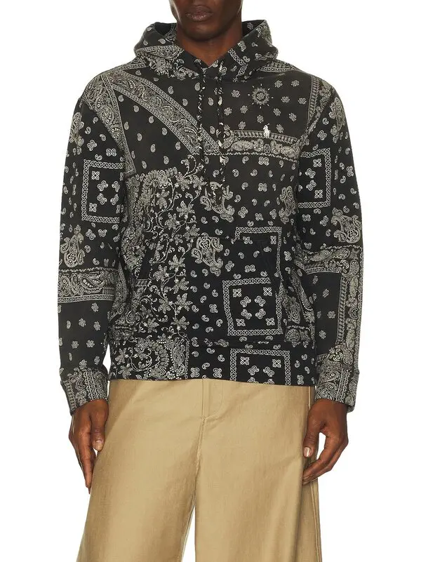 Polo Ralph Lauren Long-sleeve Printed Fleece Sweatshirt - Yukon Patchwork Bandana