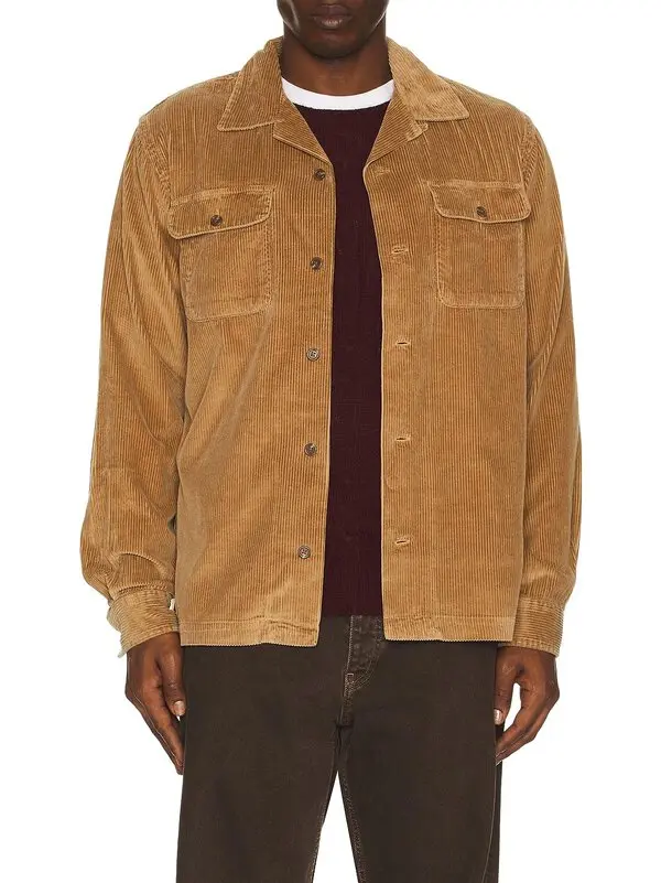 Polo Ralph Lauren Long-sleeve Wide Wale Corduroy Teton Camp Sport Shirt In Brown - Golden Brown