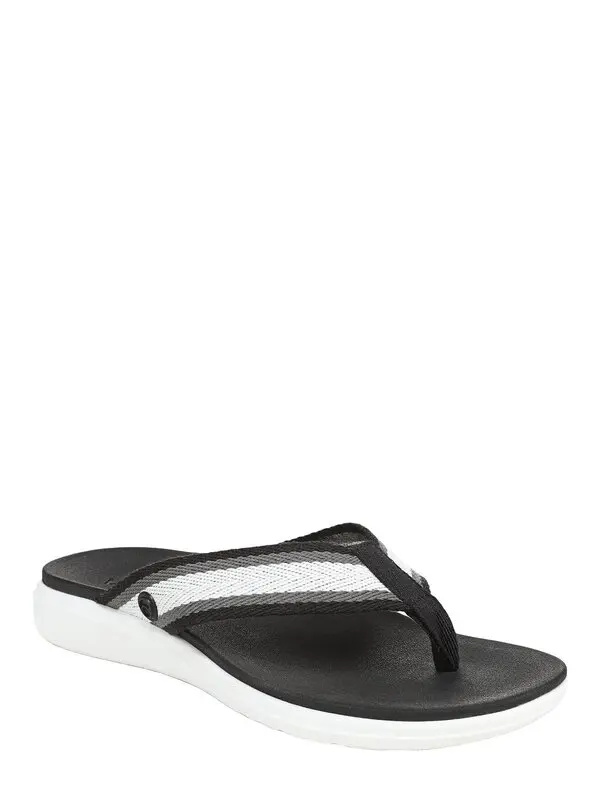 Vionic Indigo Woven Flip-flops - Black Multi