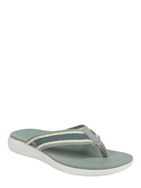 Vionic Indigo Woven Flip-flops - Iceberg Green Multi