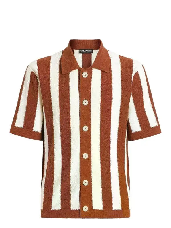 Dolce & Gabbana Striped Button Shirt - Brown