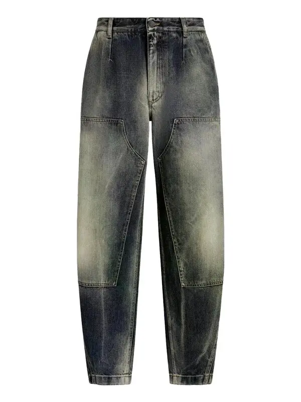 Dolce & Gabbana Panelled Jeans With Plaque - Blue