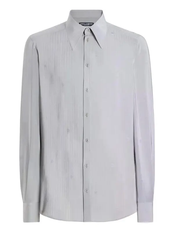 Dolce & Gabbana Striped Buttoned Shirt - Grey