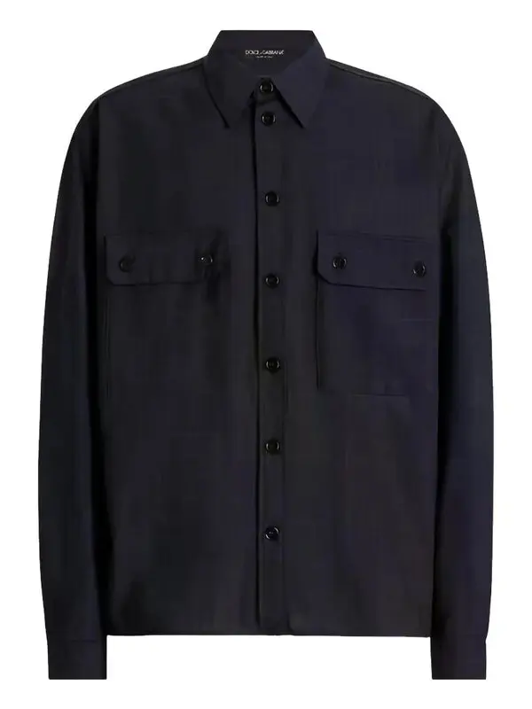 Dolce & Gabbana Shirt In Silk Jacquard - Grey