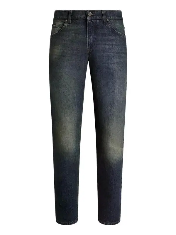 Dolce & Gabbana Logo-plaque Jeans - Blue