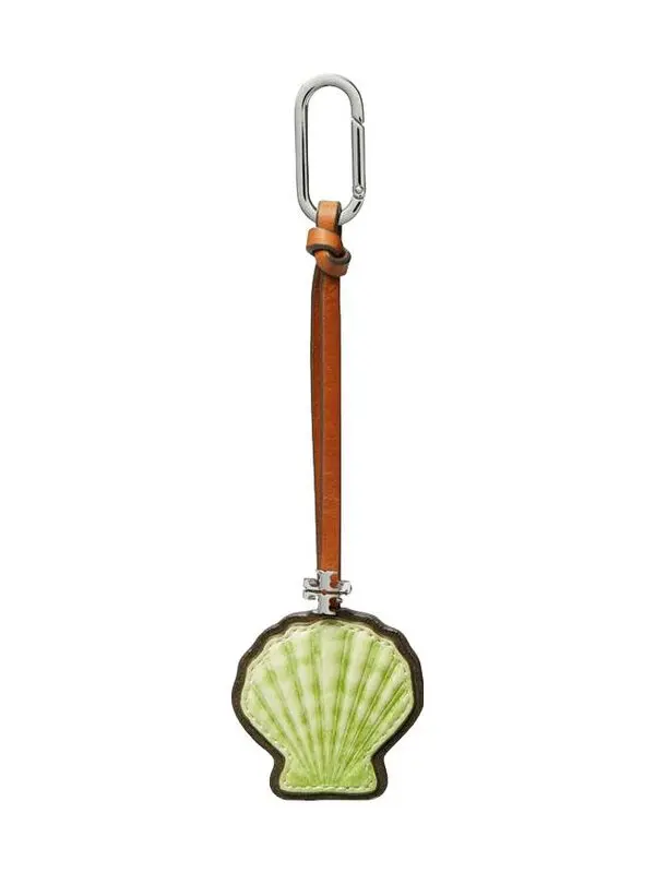 Tory Burch Shell Leather Key Fob - Green Multi