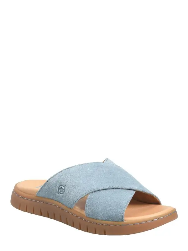 BØRN Dia Slide Sandal - Light Blue Suede