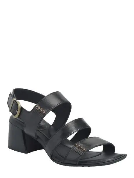 BØRN Secan Block Heel Sandal - Black Leather