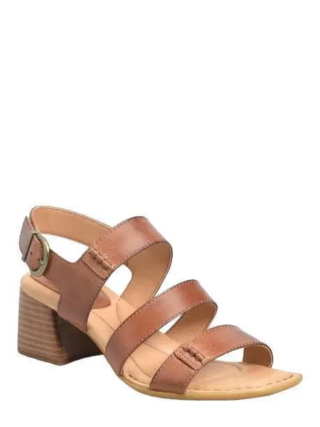 BØRN Secan Block Heel Sandal - Dark Tan Leather