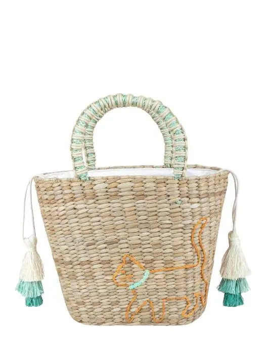 LIKHA Embroidered Bangkuan Fiber Tote - Natural