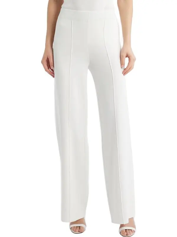 TAHARI ASL Wide Leg Sweater Pants - Ivory