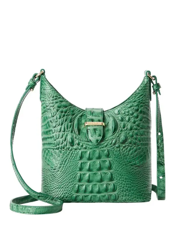 Brahmin Small Croc Embossed Leather Crossbody Bag - Palm