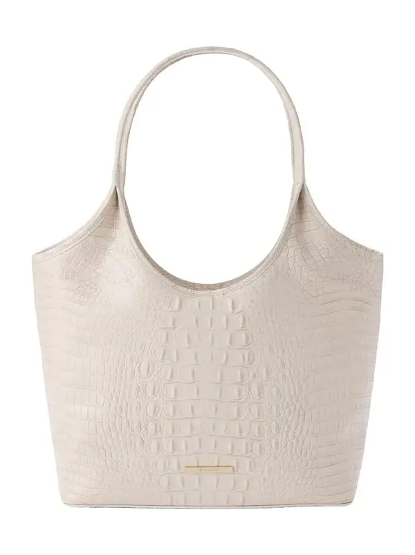 Brahmin Croc-embossed Leather Tote - Ivory
