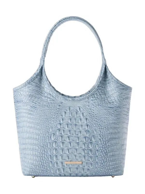 Brahmin Croc-embossed Leather Tote - Stonewash