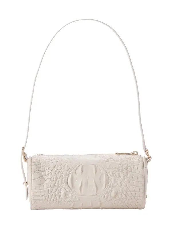 Brahmin Billie Croc Embossed Leather Barrel Bag - Ivory