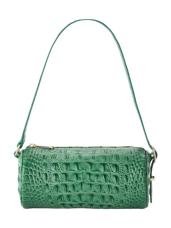 Brahmin Billie Croc Embossed Leather Barrel Bag - Palm