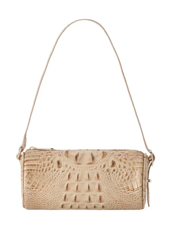Brahmin Billie Croc Embossed Leather Barrel Bag - Sandstorm