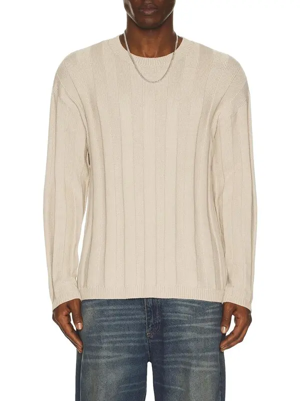 Helmut Lang Wide Rib Crew Neck Sweater - Putty