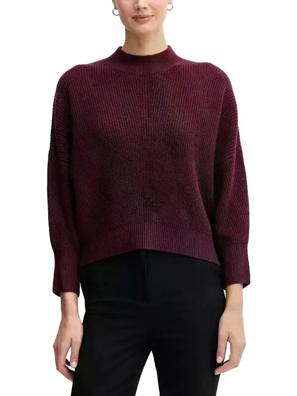 OUI Ribbed Funnel-neck Sweater - Purple