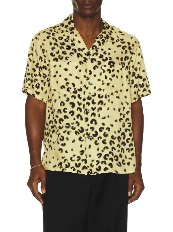 MAISON MARGIELA Short-sleeved Shirt In Yellow - Gold Leopard