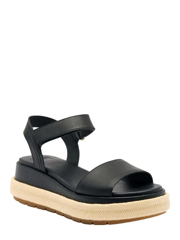 Sorel Sunpeak Ankle Strap Platform Sandal - Black/gum 2