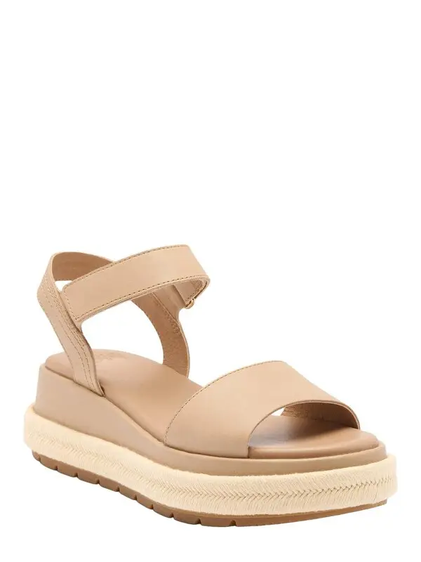 Sorel Sunpeak Ankle Strap Platform Sandal - Honest Beige/chalk