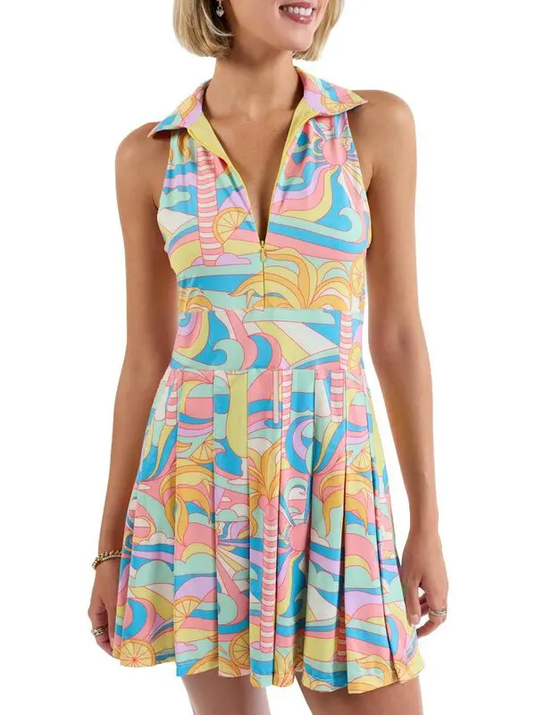 Kenny Flowers Paradisoretro Pleated Tennis Dress - Yellow