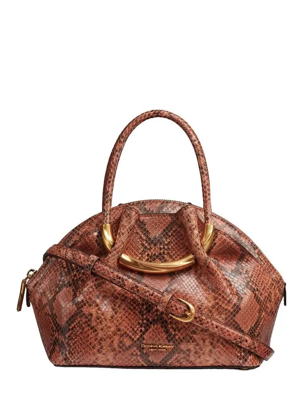 Donna Karan New York Oxford Snake Crossbody Bag - Amber