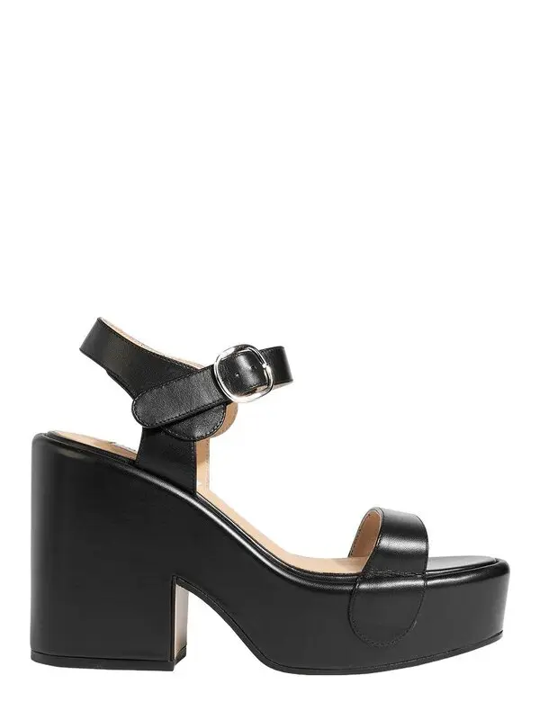 Gabriela Hearst Iris Leather Platform Sandals - Black