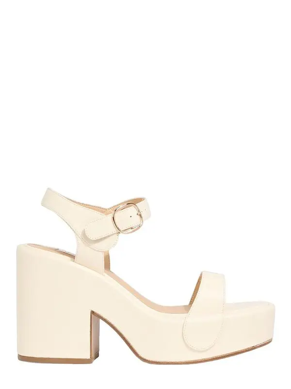 Gabriela Hearst Iris Leather Platform Sandals - Ivory