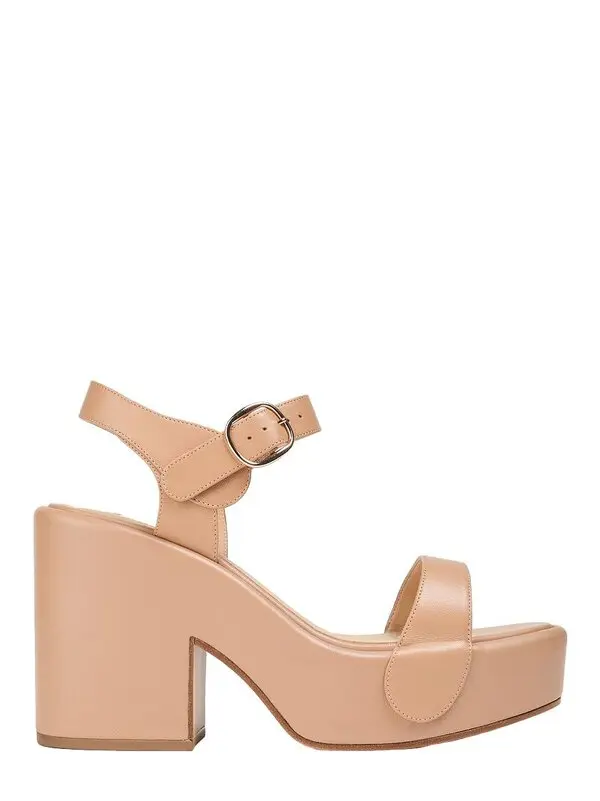 Gabriela Hearst Iris Leather Platform Sandals - Sand
