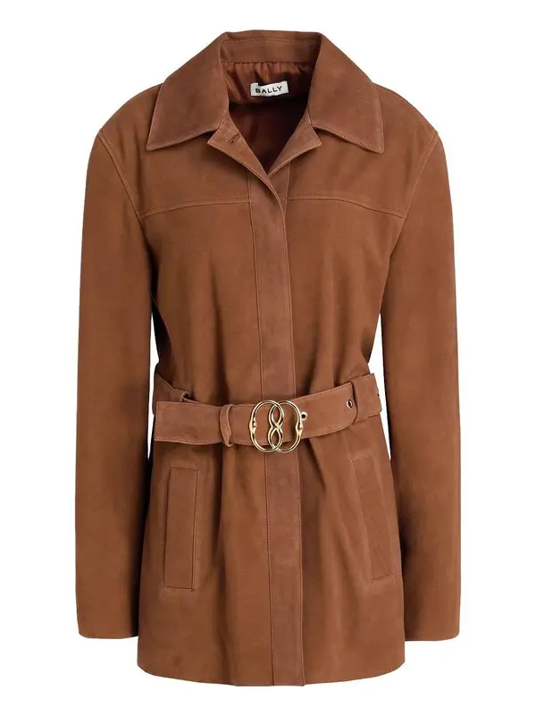 Bally Belted Suede Jacket - Brown