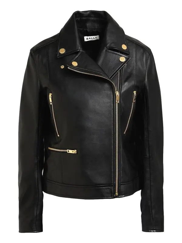Bally Leather Biker Jacket - Black
